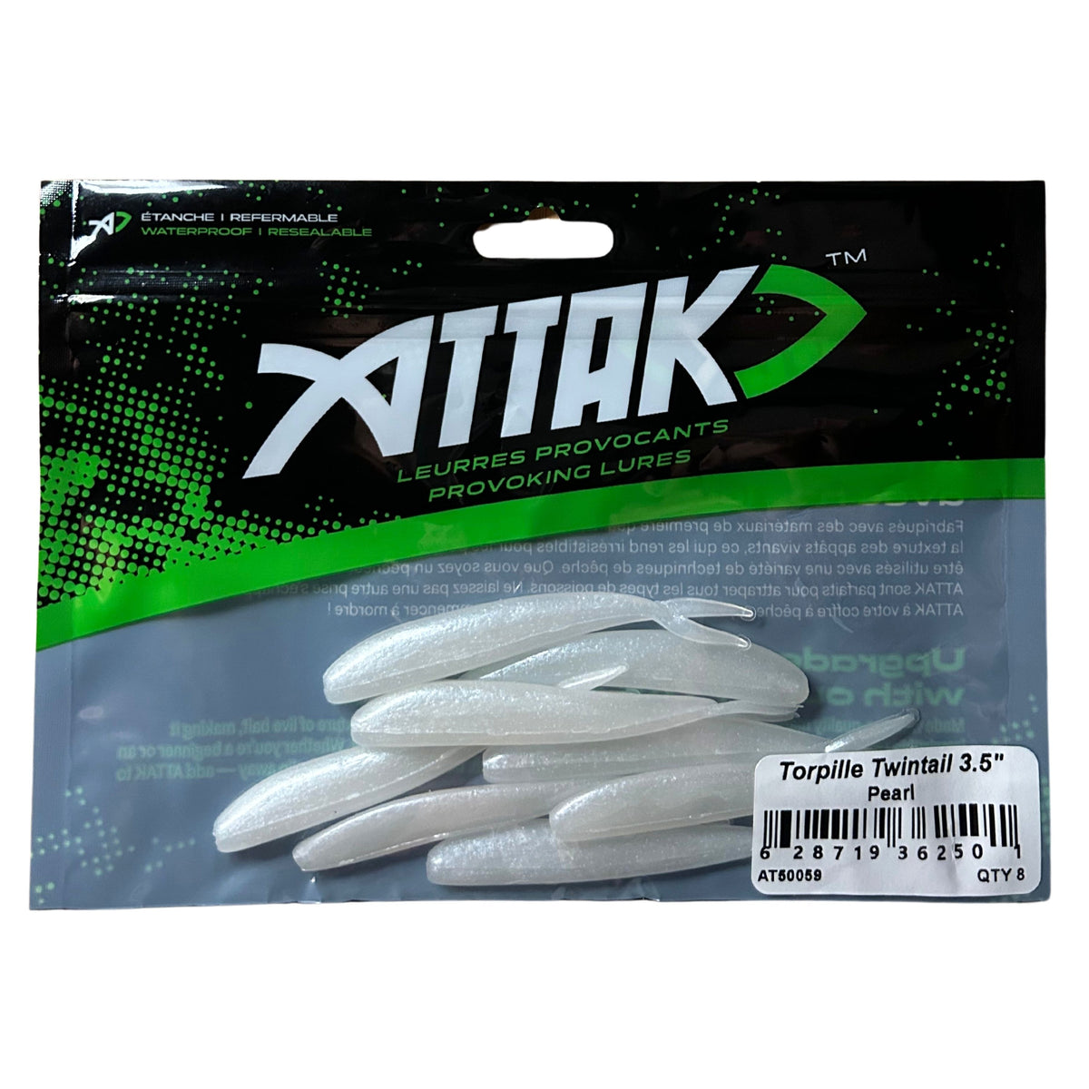 "Torpille Twintail" Soft baits - 8/pkg — Groupe Pronature